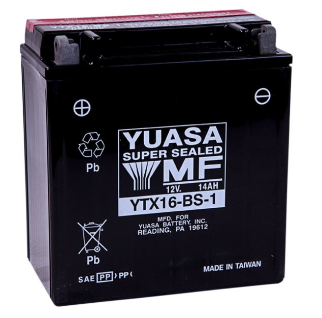 Yuasa Maintenance Free 12 Volt AGM Battery - YUAM32X61 - YTX16-BS-1 ...