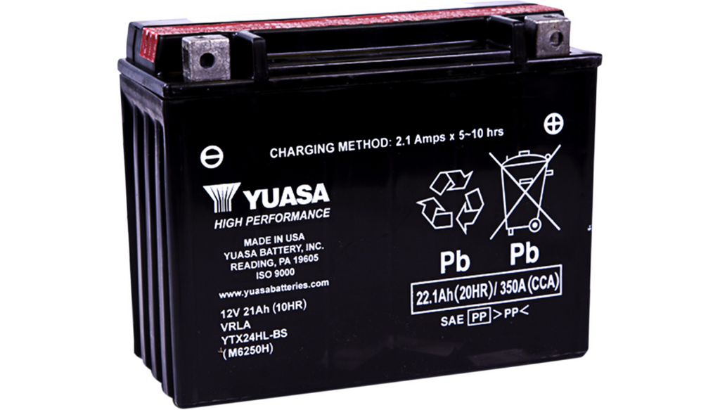Yuasa High Performance 12 Volt AGM Battery - YUAM6250H - YTX24HL-BS ...